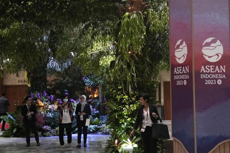 An orangutan, chirping birds and a waterfall at ASEAN venue contrast to ...
