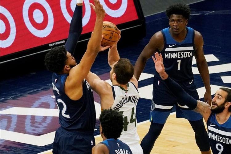 Timberwolves beat Jazz for 3rd time this season, 105-104
