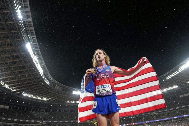 Cole Hocker gets to race and gets his gold in worlds 5,000 meters