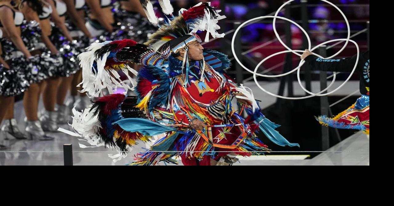 Cree dancer from Canada part of group of Indigenous dancers performing ...