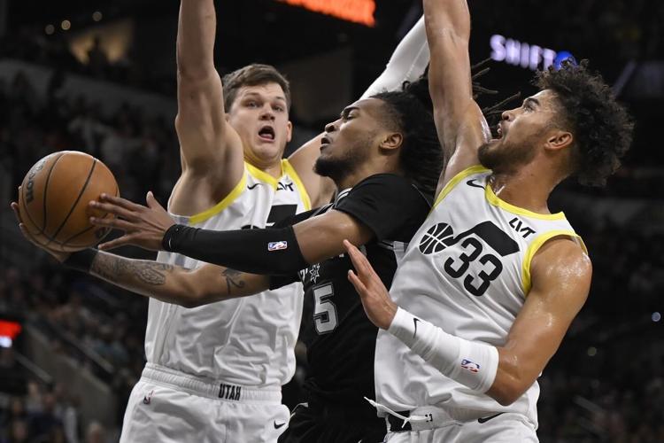 Jazz fend off Spurs 111-110 despite 24 points, 16 rebounds and 7 blocks ...