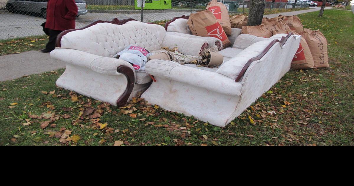 Discarded furniture adds a trashy touch to Midland Ave.