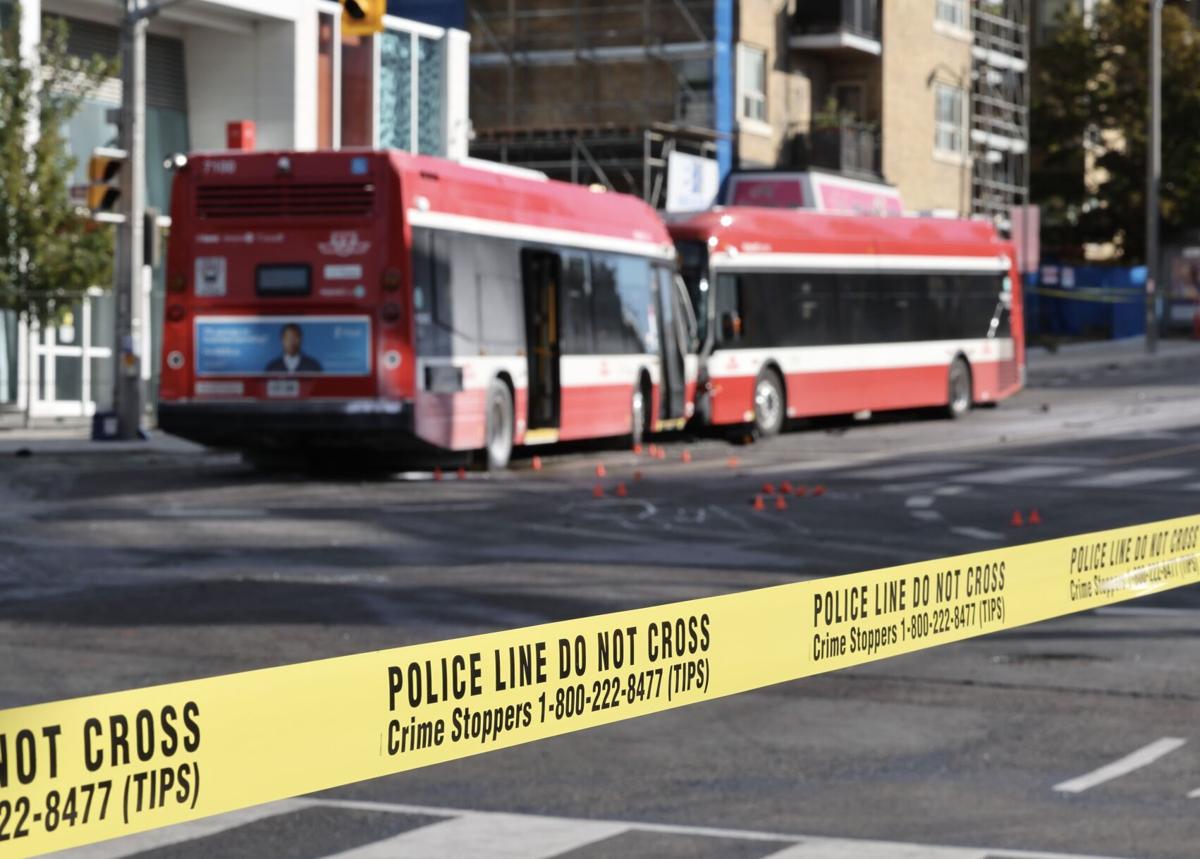 Crash involving car and 2 TTC buses near Forest Hill