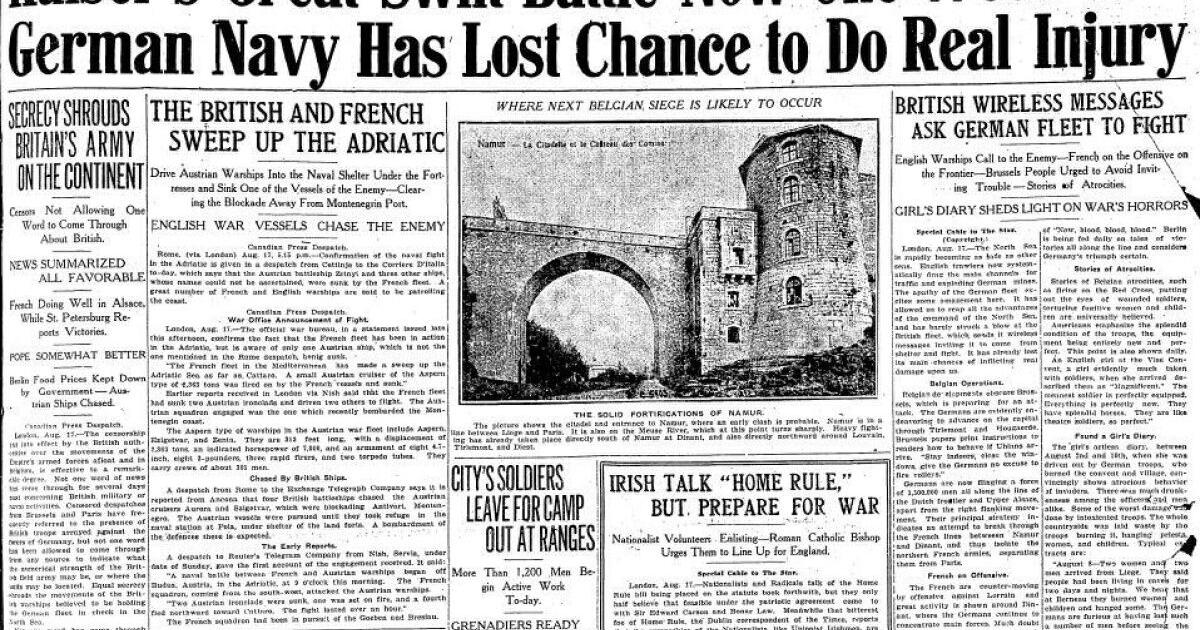 British wireless messages ask German fleet to fight: WW1 dispatches