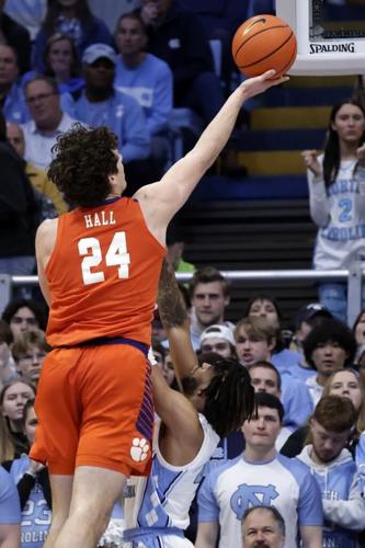 Hall, Clemson take down No. 3 North Carolina 80-76 on the road to ...