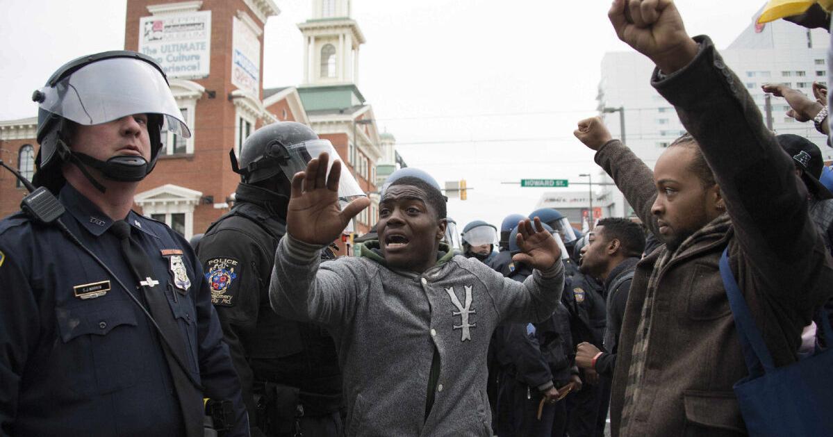 Thousands in Baltimore protest black man’s death in custody