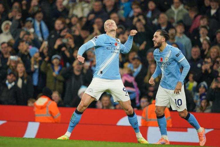 Haaland pulls out robot celebration after scoring again for Man City