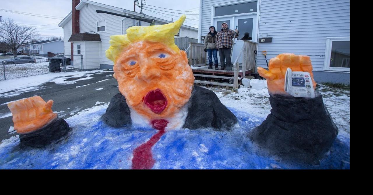 ‘Huge,’ ‘tremendous’ Trump snow sculpture in N.L. draws onlookers, rude ...