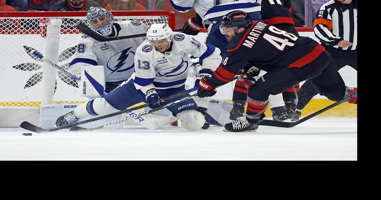 Lightning score three goals in the third-period to beat Hurricanes 4-1