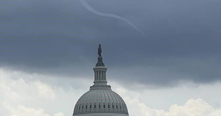 Small funnel cloud over US Capitol turns into viral photo