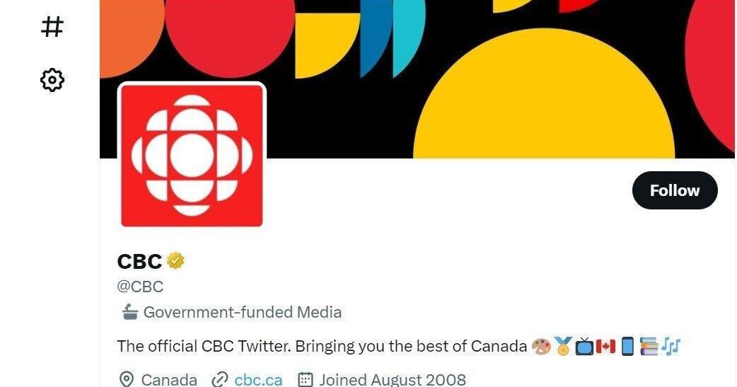 Twitter labels CBC account as ‘government-funded media’