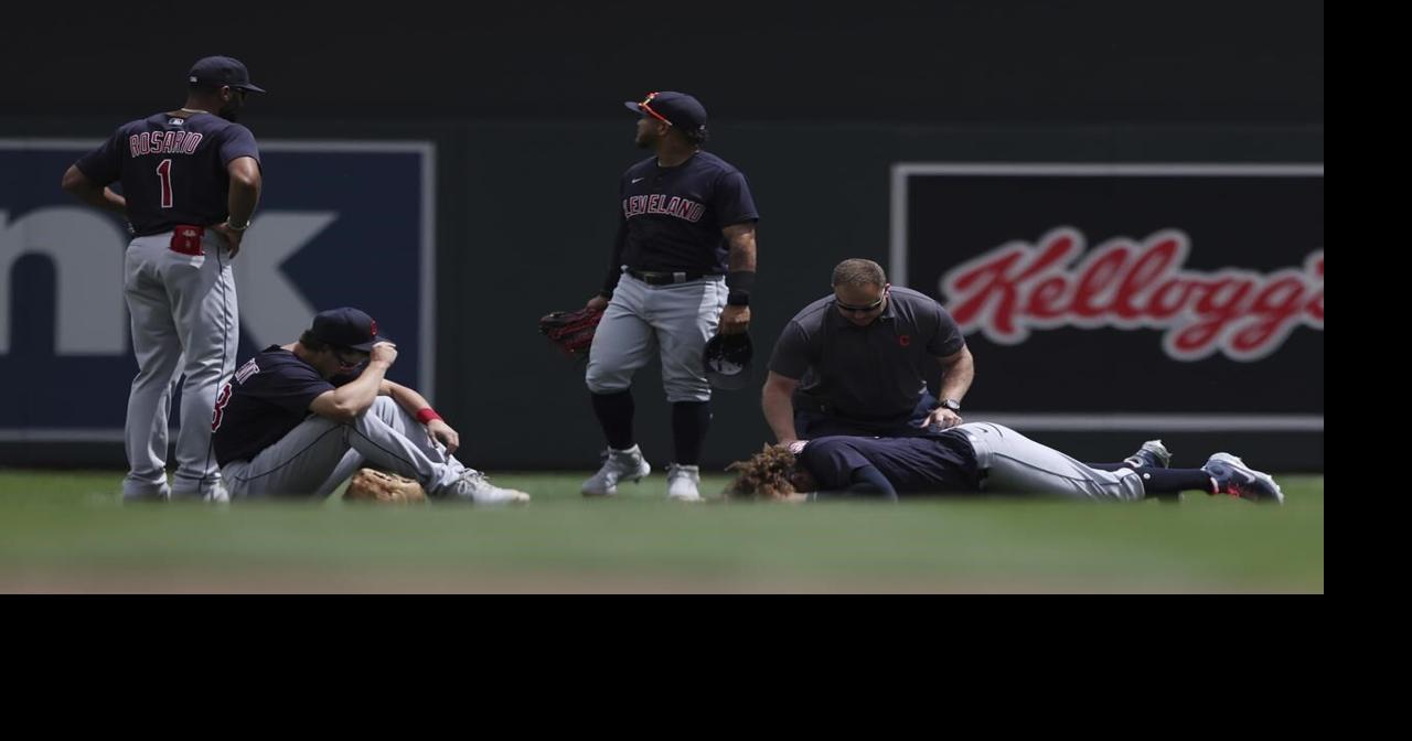 Indians outfielder Naylor carted off field after collision