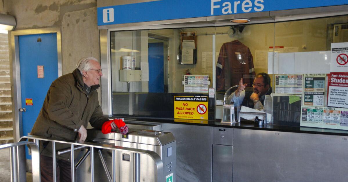 TTC workers get ready to come out of the booth