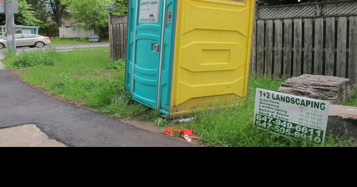 Months after construction has ended, this porta-potty lingers like a ...