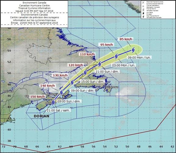 Dorian barrels into Nova Scotia with hurricane-force winds