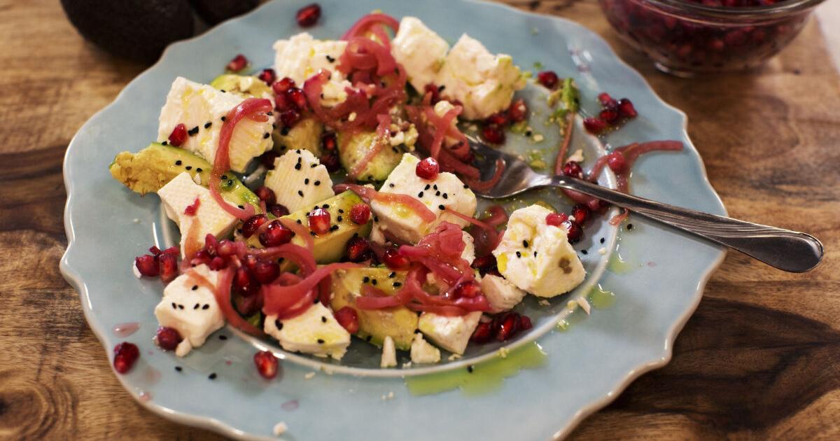 Nigella Lawson’s Feta and Avocado Salad with Crimson Onions