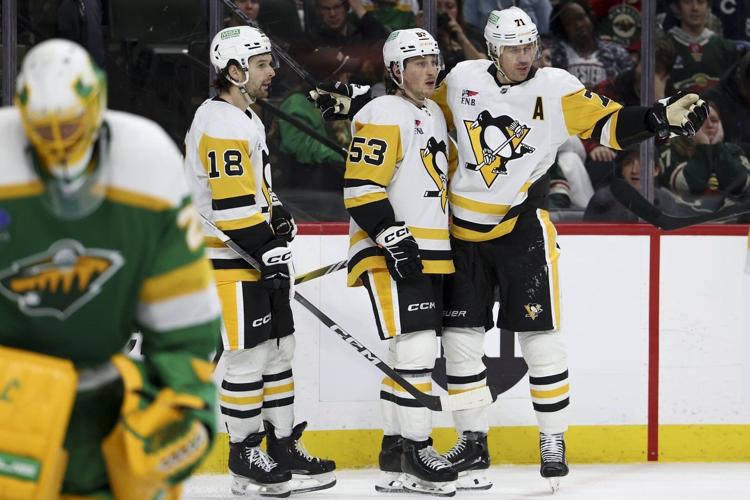 Crosby scores a pair of goals and Jarry stops 30 shots as Penguins top ...