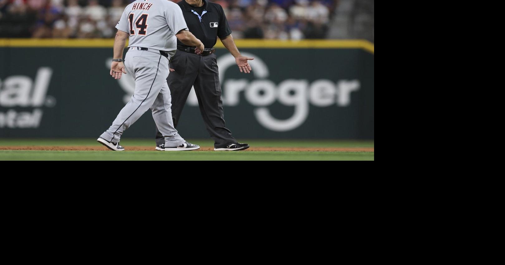 Rangers DH Kyle Higashioka almost put out twice by Tigers All-Stars in ...