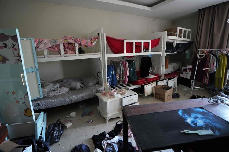 Photos show a former scam compound at the Thai-Cambodian border