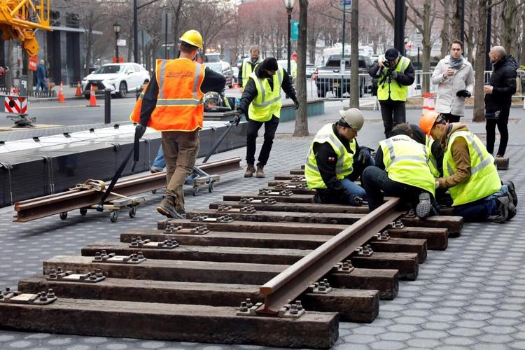 German train car arrives in New York for Auschwitz exhibit