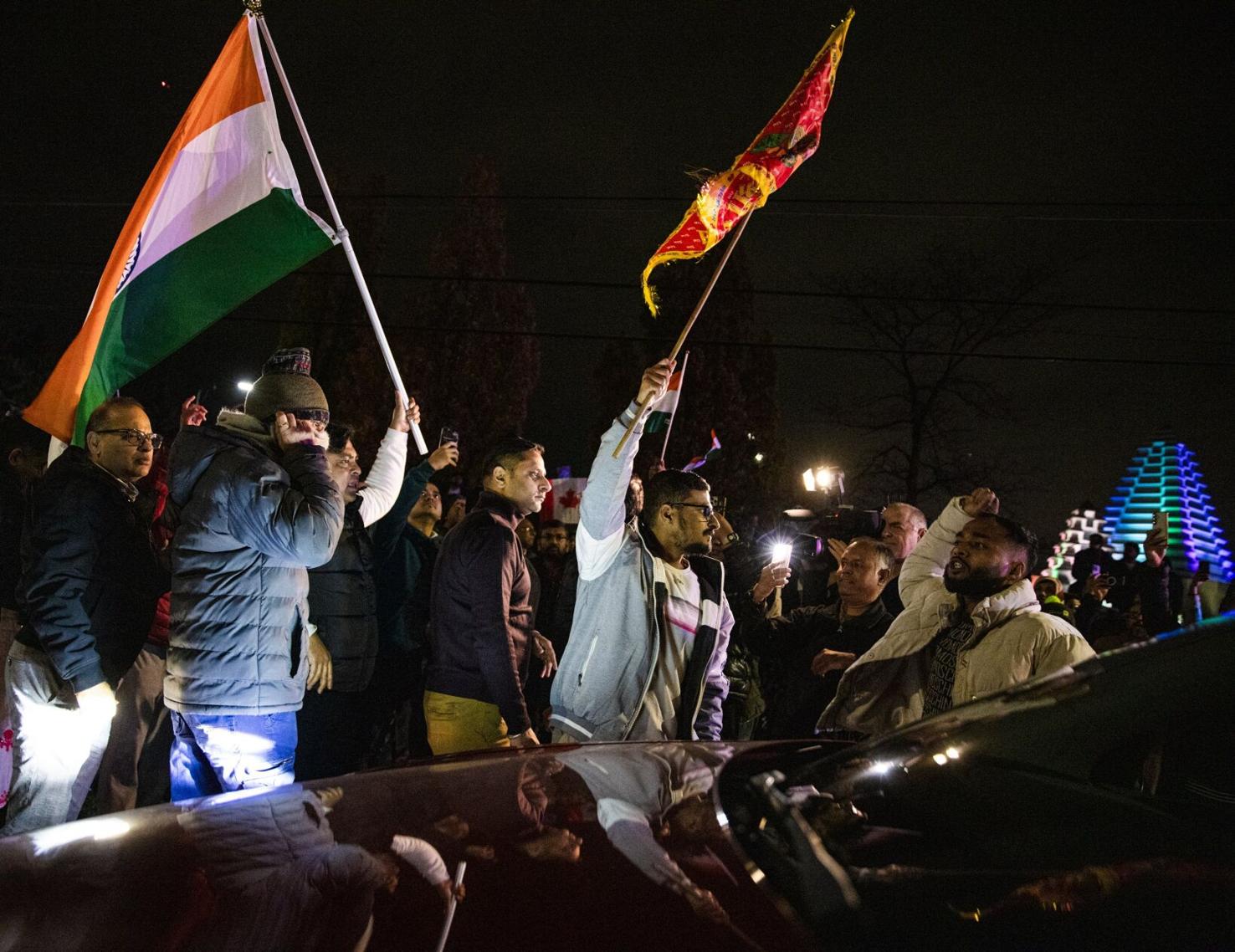 Man charged, 2 others sought after Brampton temple protest