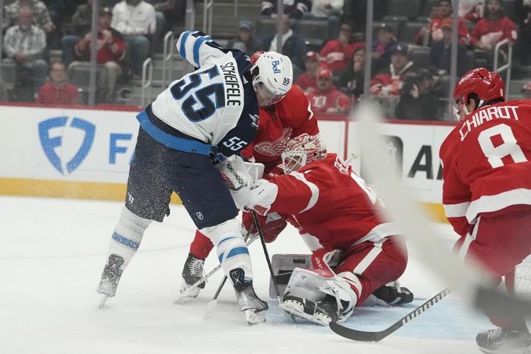 Connor Hellebuyck makes 35 saves, leading the Jets to a 4-1 win over ...