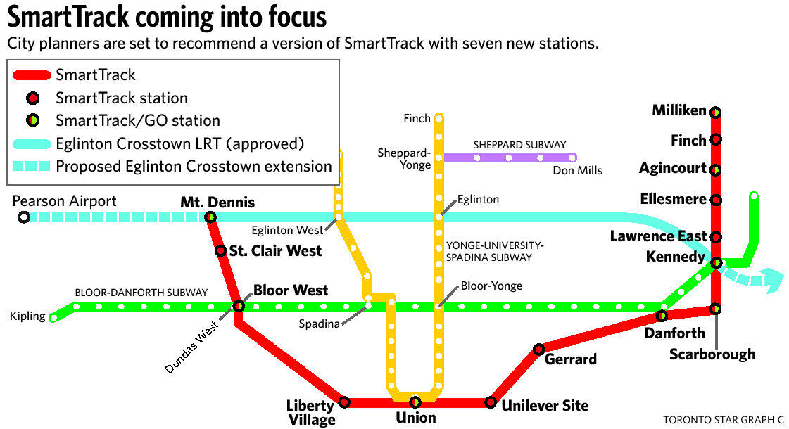 Version of SmartTrack taking shape with seven new stations