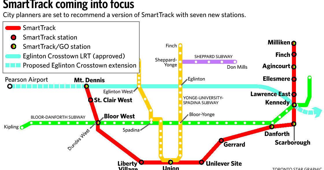 Version of SmartTrack taking shape with seven new stations