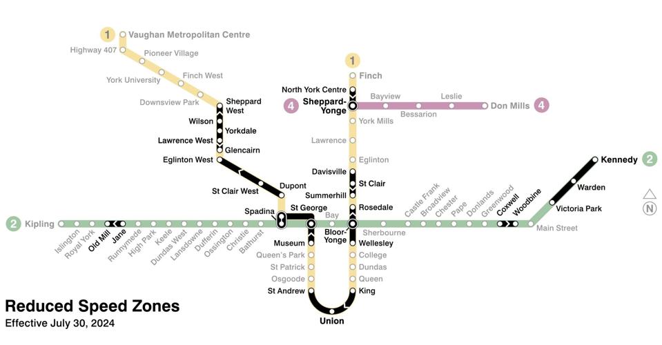 TTC orders subways to reduce speed through 34 ‘slow zones’
