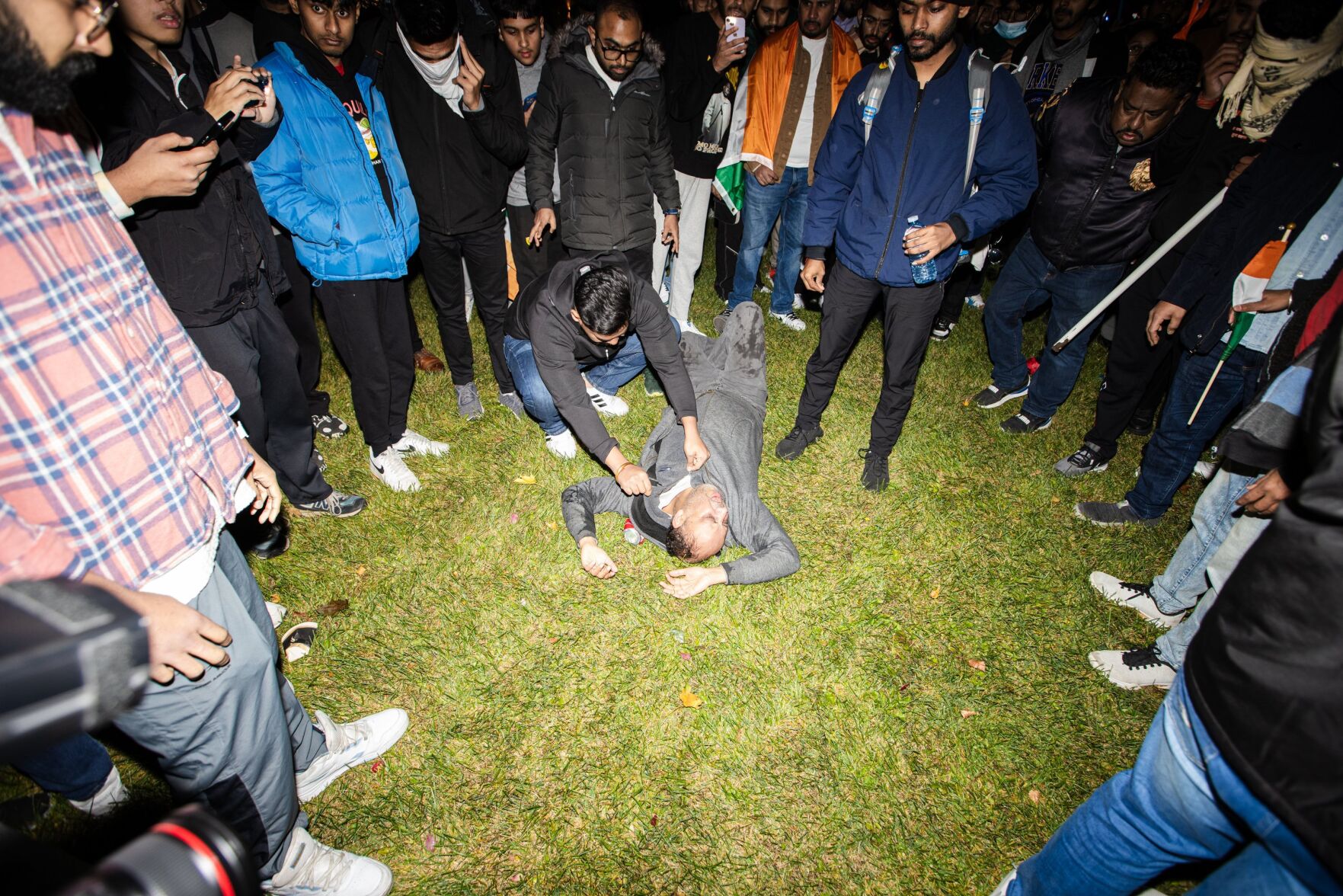 Man charged, 2 others sought after Brampton temple protest