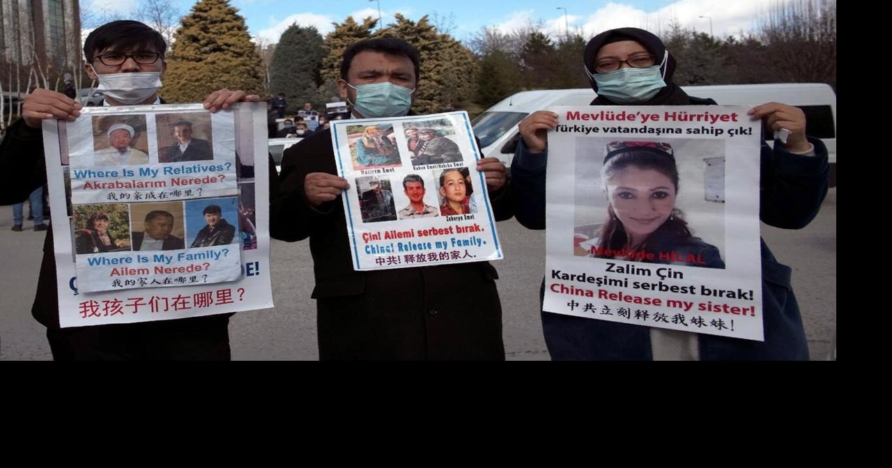 Uighurs stage protest outside Chinese Embassy in Turkey