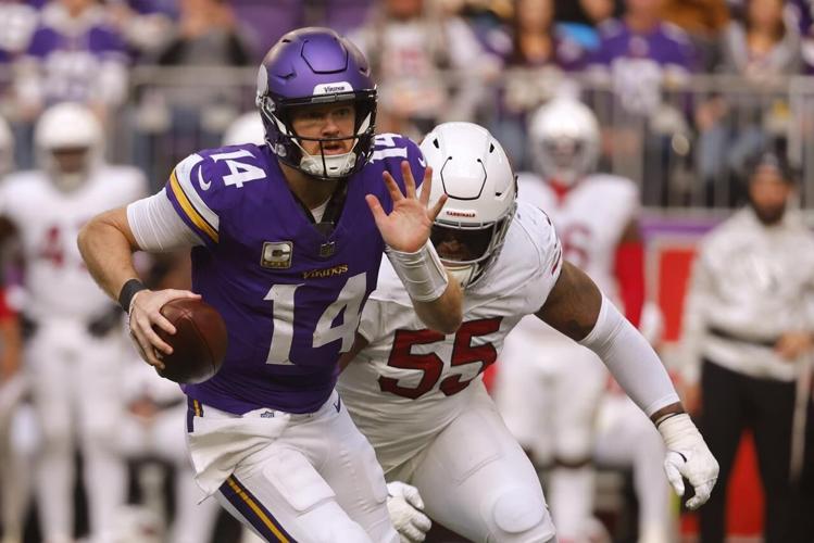 Vikings win 5th straight, rallying past Cardinals 23-22 on Sam Darnold's TD pass with 1:13 left