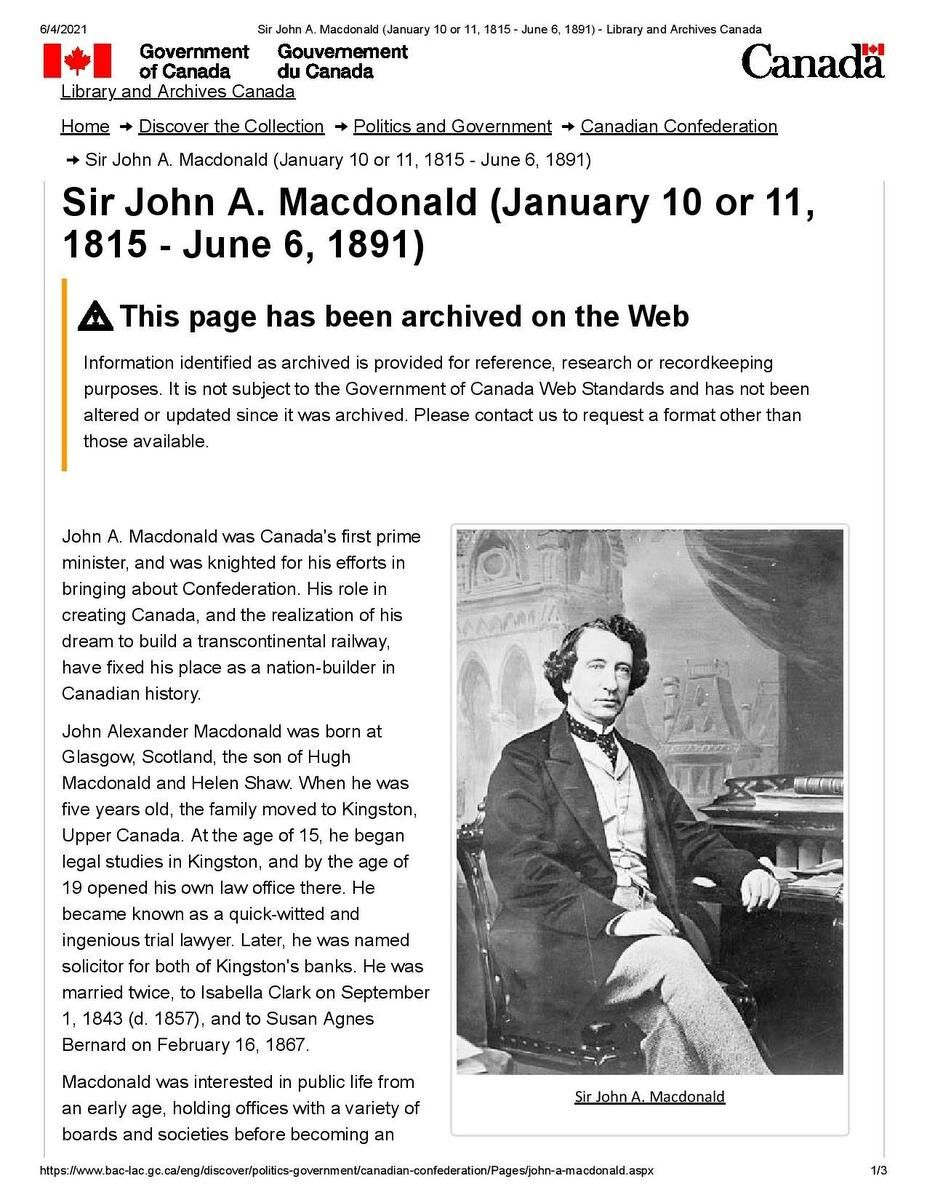 Racist policies reflected in new John A. Macdonald biography