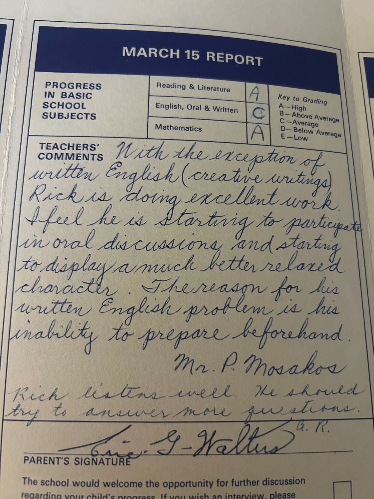 Report card flashbacks of students who went on to fame