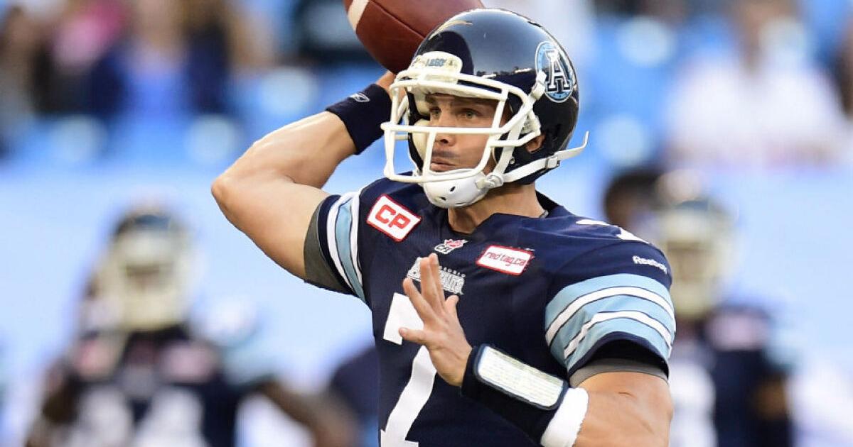 Argos quarterback Trevor Harris has had an outstanding first half