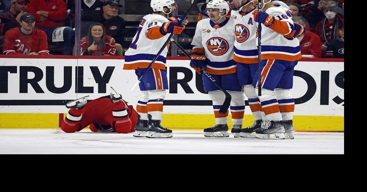 Canes’ Aho, Oilers’ Hyman each take a puck off the face