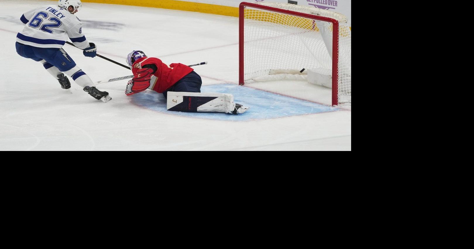Jack Finley scores 1st NHL goal to help the Lightning beat the Panthers 3-1
