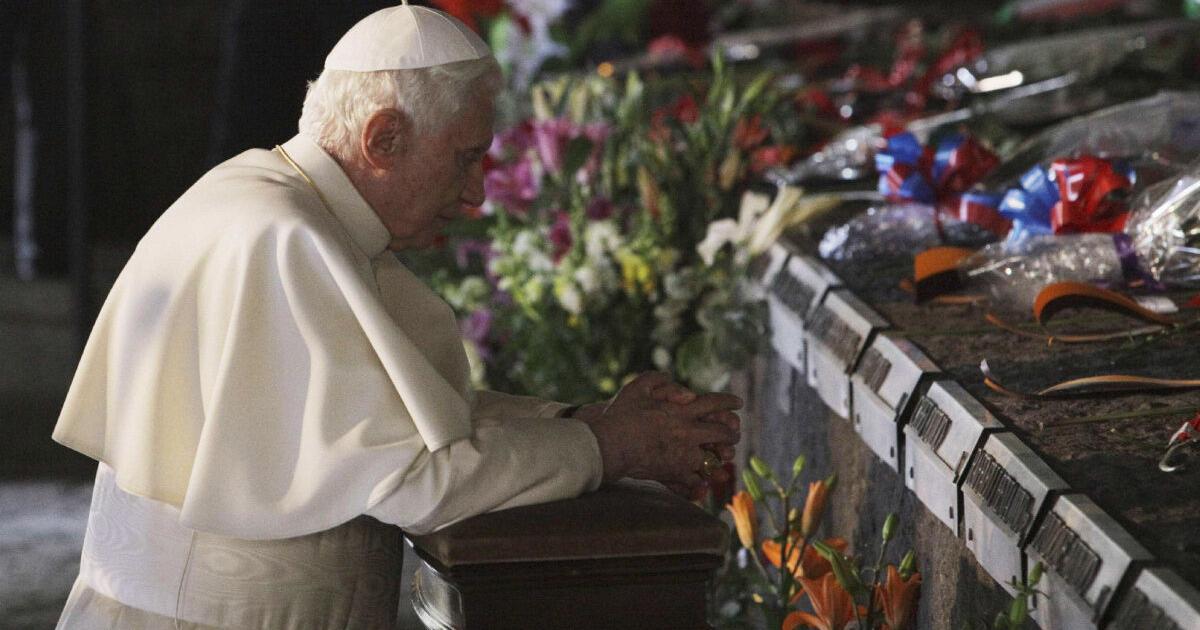 German pope prays at Nazi site where 335 Italians were killed