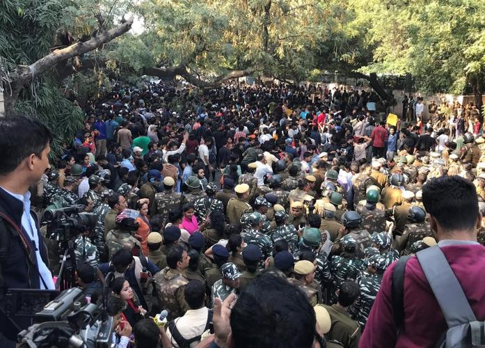 Indian students face off with police amid fee protest