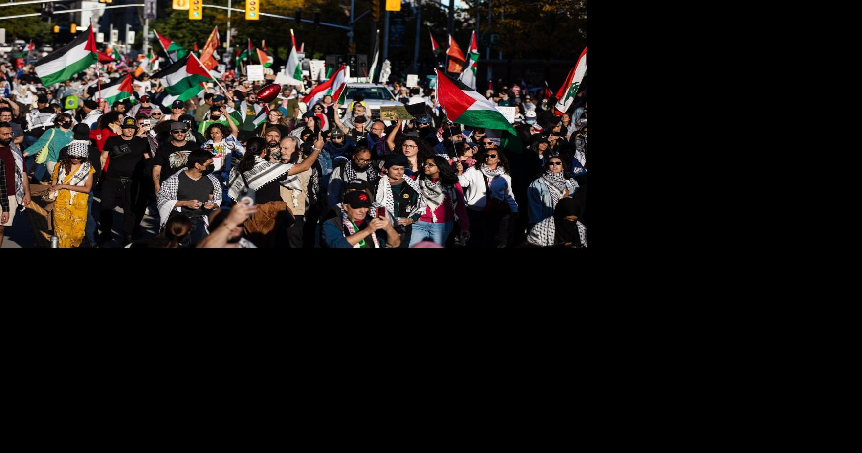 Thousands march in pro-Palestinian protest in Toronto