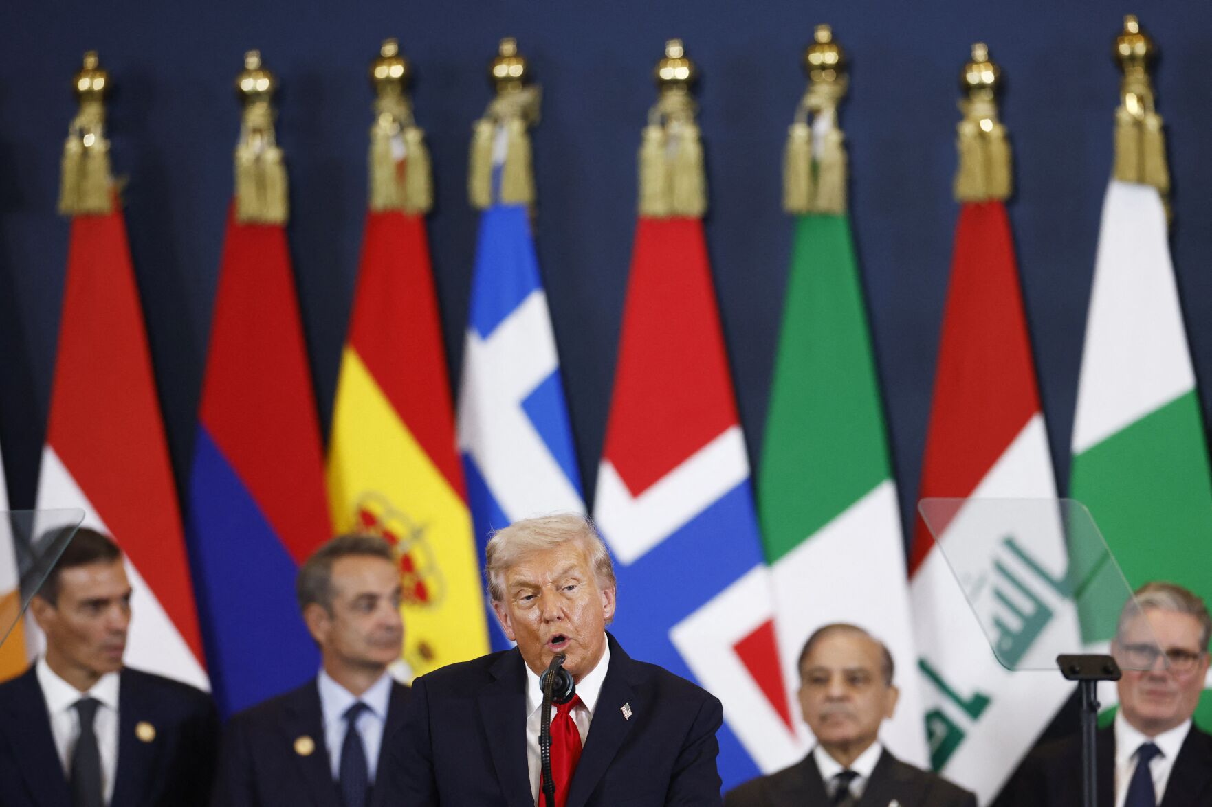 Trump urges leaders to put 'old feuds' aside as he calls for a new era ...