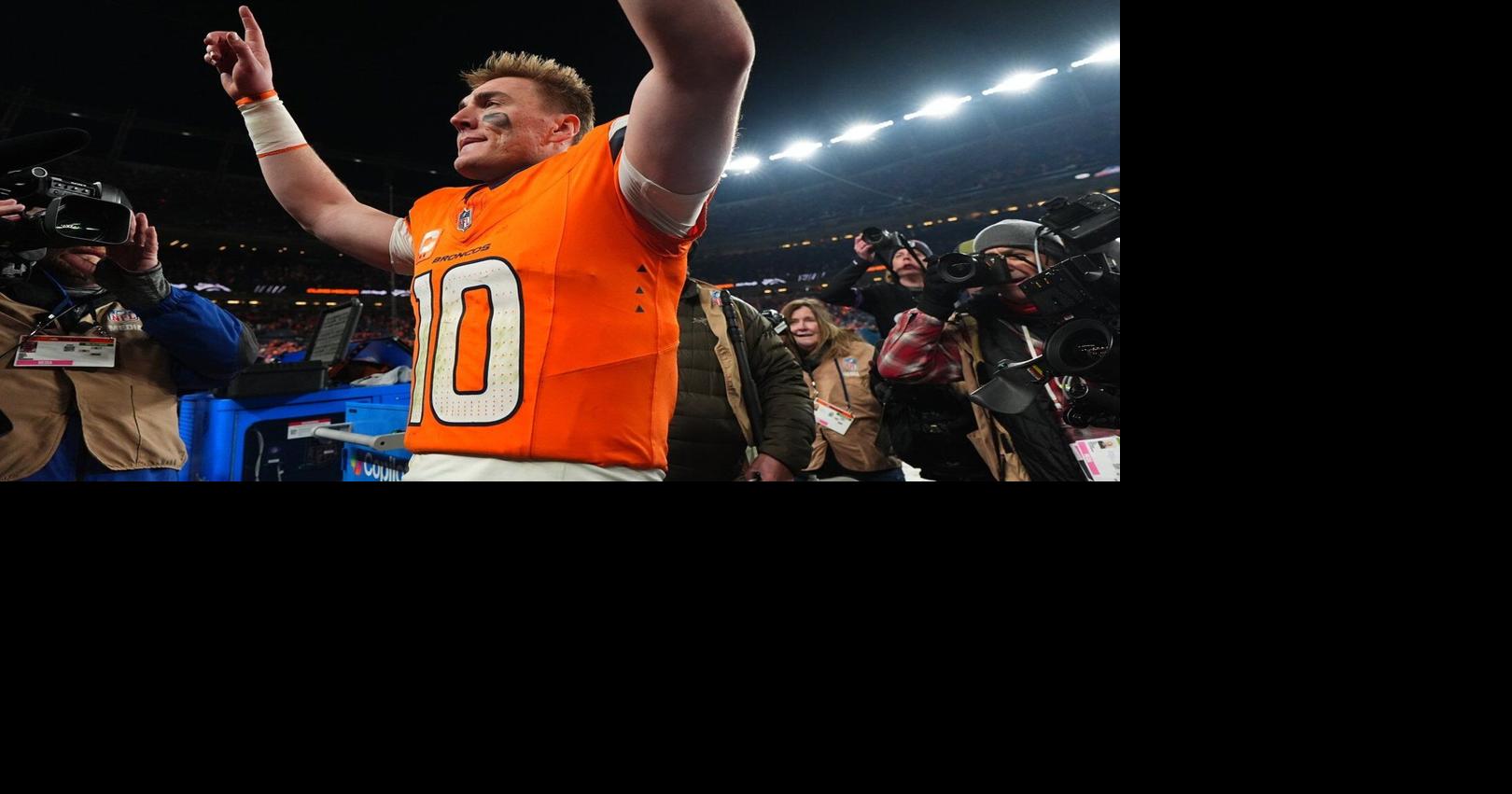 Bo Nix breaks his right ankle late in Broncos' playoff win, will have ...