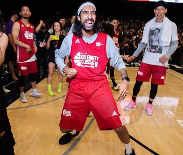 Marvel star Simu Liu appeared at a celebrity basketball game