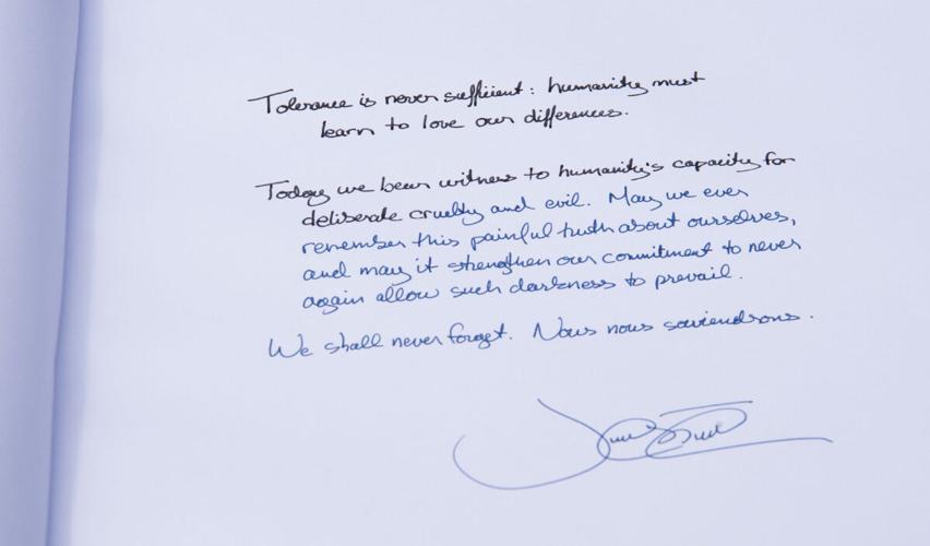 Trudeau in tears at Auschwitz concentration camp with Canadian survivor