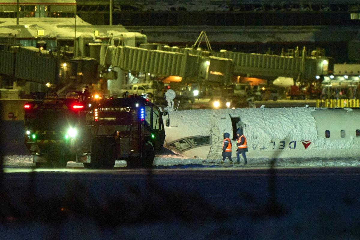 Delta plane crashes at Toronto Pearson airport