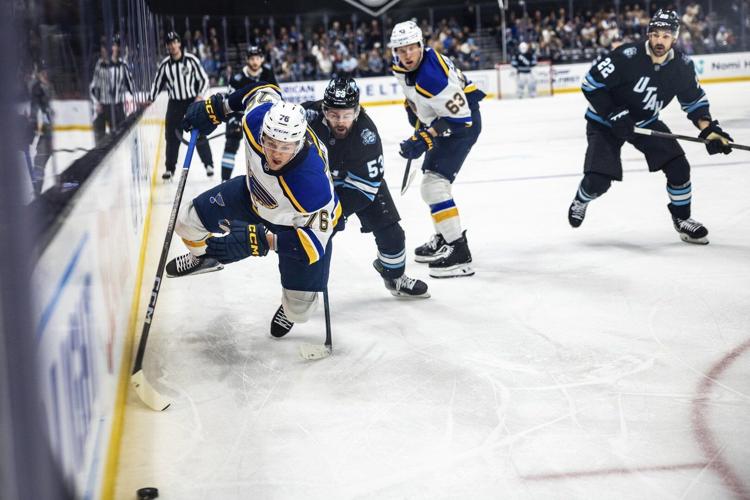 Blues beat Utah 2-1 on Jordan Kyrou's late goal to snap 4-game losing ...