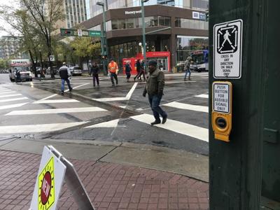 busy intersection crosswalk