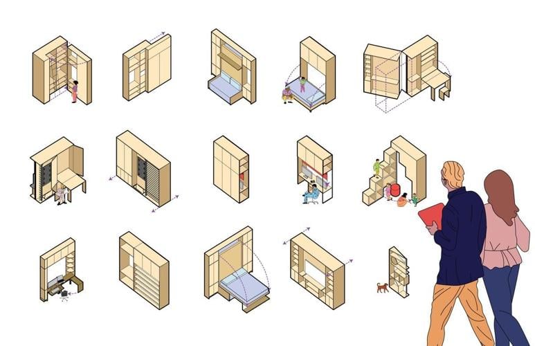 Movable walls and in-floor storage are big plans for small urban condos