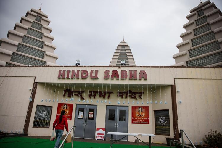 Tempers flare at protest Monday after violence outside Hindu temple in ...