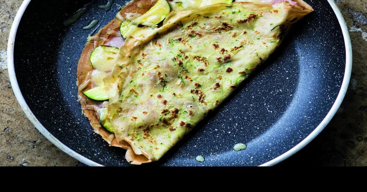 Zucchini Crepes With Ham